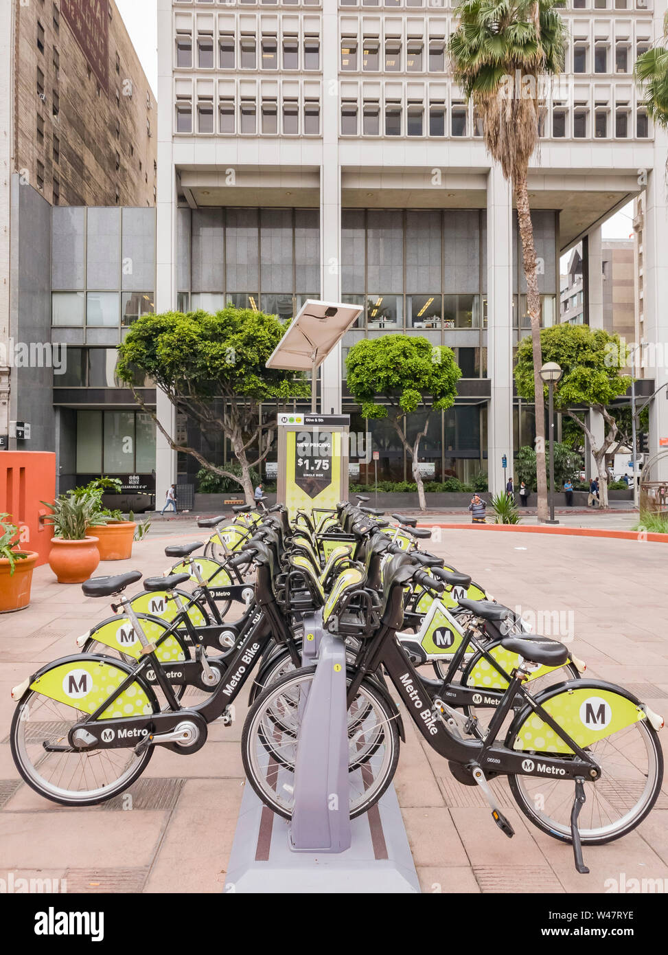Los Angeles, JUL 8: Metro Bike of the Pershing Square in downtown on ...