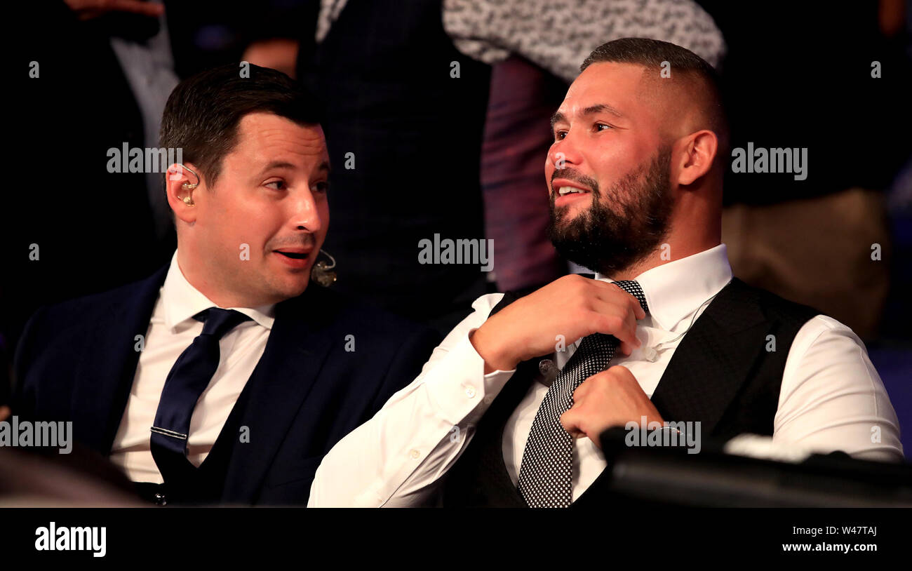 Tony Bellew watches the action at the O2 Arena, London Stock Photo - Alamy