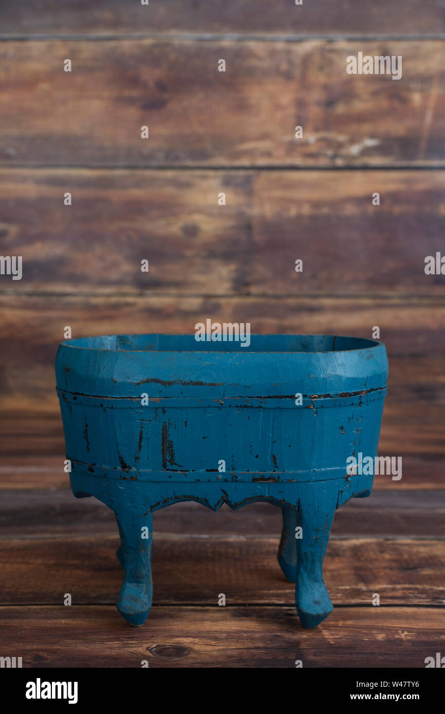 Newborn Photography Background Blue Bucket Stock Photo - Alamy