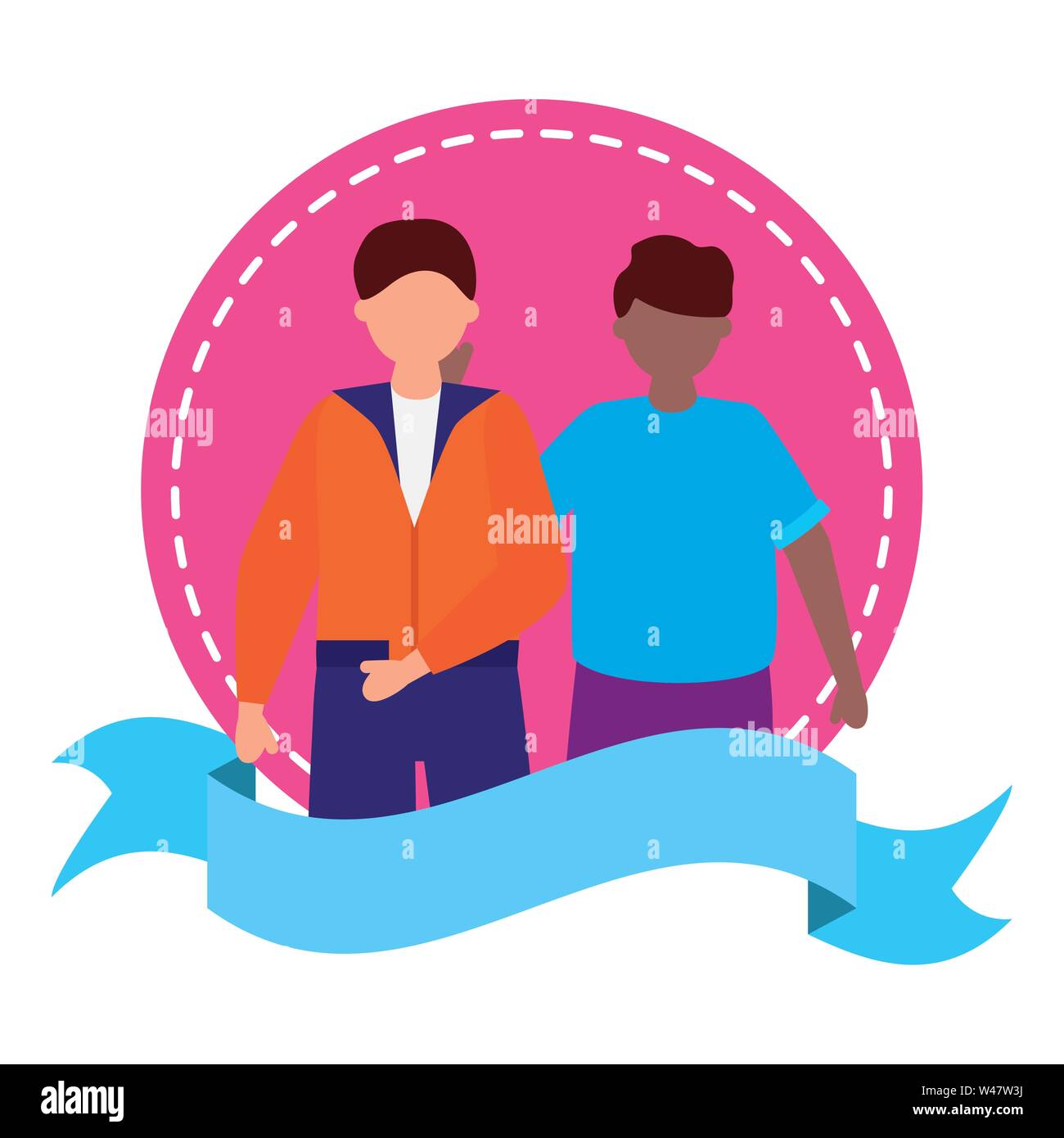 celebrating men young happy characters sticker Stock Vector Image & Art ...