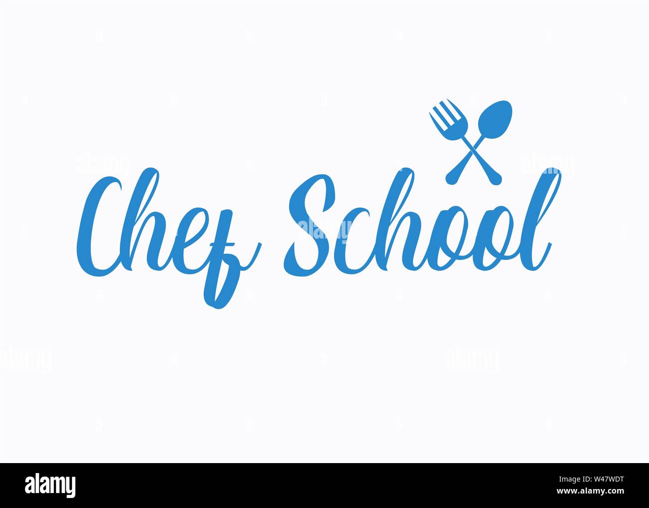 Chef School Vector Illustration. Minimalist Lettering Art Stock Vector ...
