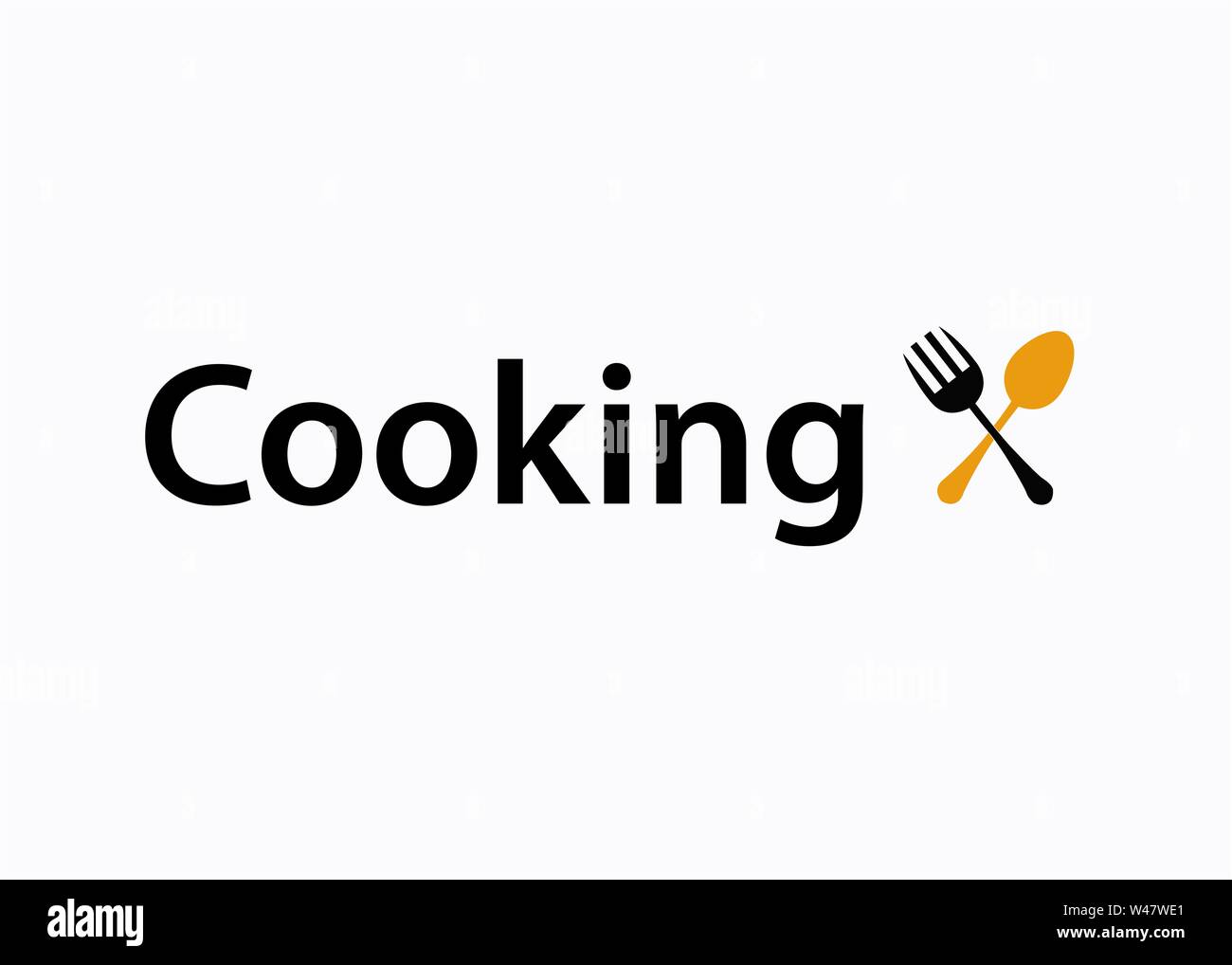 Cooking Vector Illustration. Minimalist Lettering Art Stock Vector ...