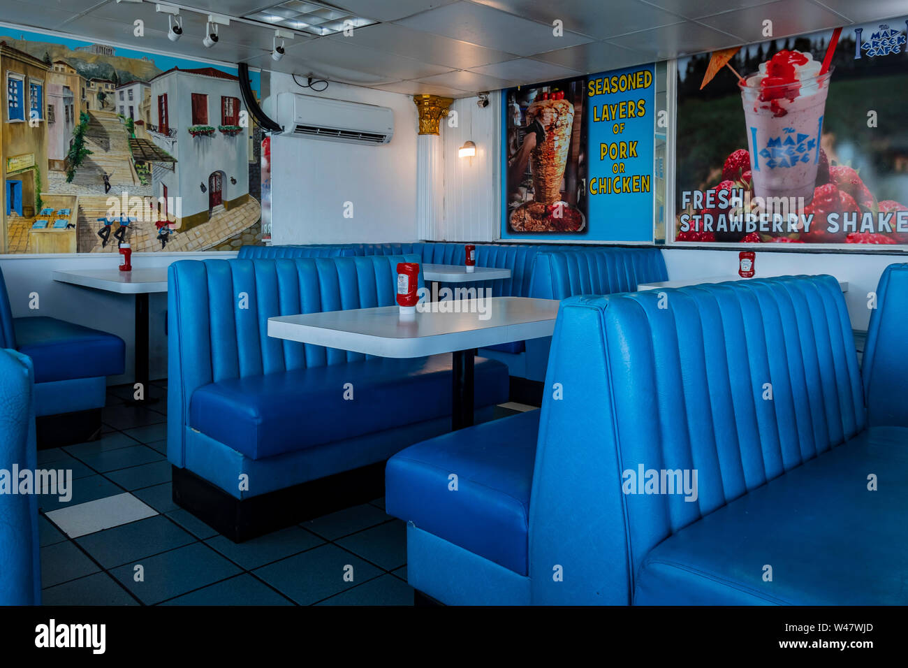 Baker, JUN 10: Interior view of a greek style restaurant - The Mad ...