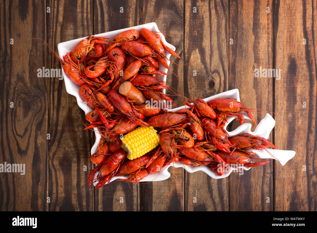 Spicy Boiled Crawfish in a Louisiana Bowl Stock Photo - Alamy