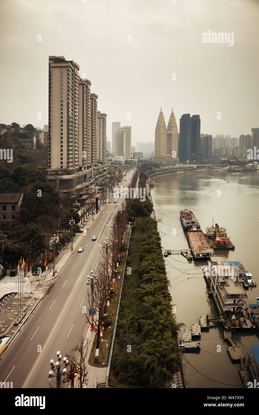 Aerial view of urban buildings and city skyline in Chongqing Stock ...