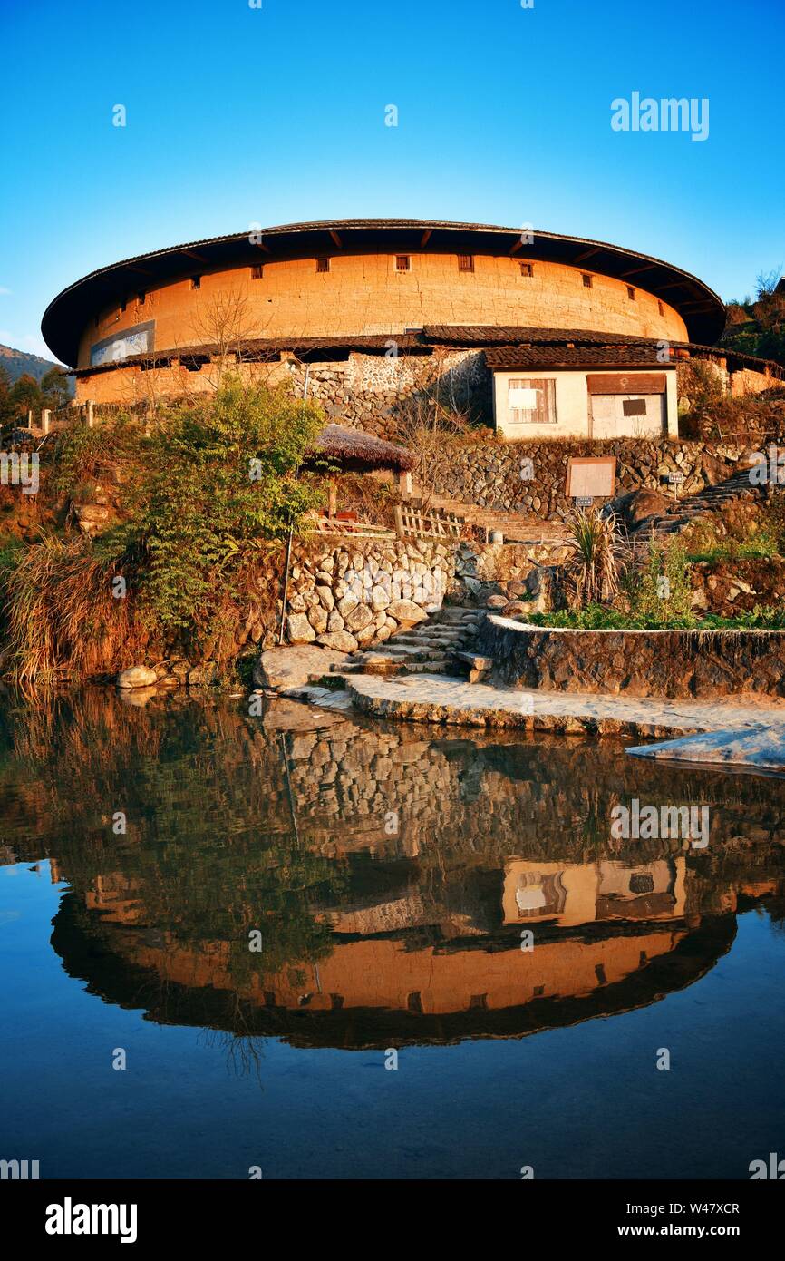 Traditional Tulou building is the unique dwellings of Hakka in Fujian ...