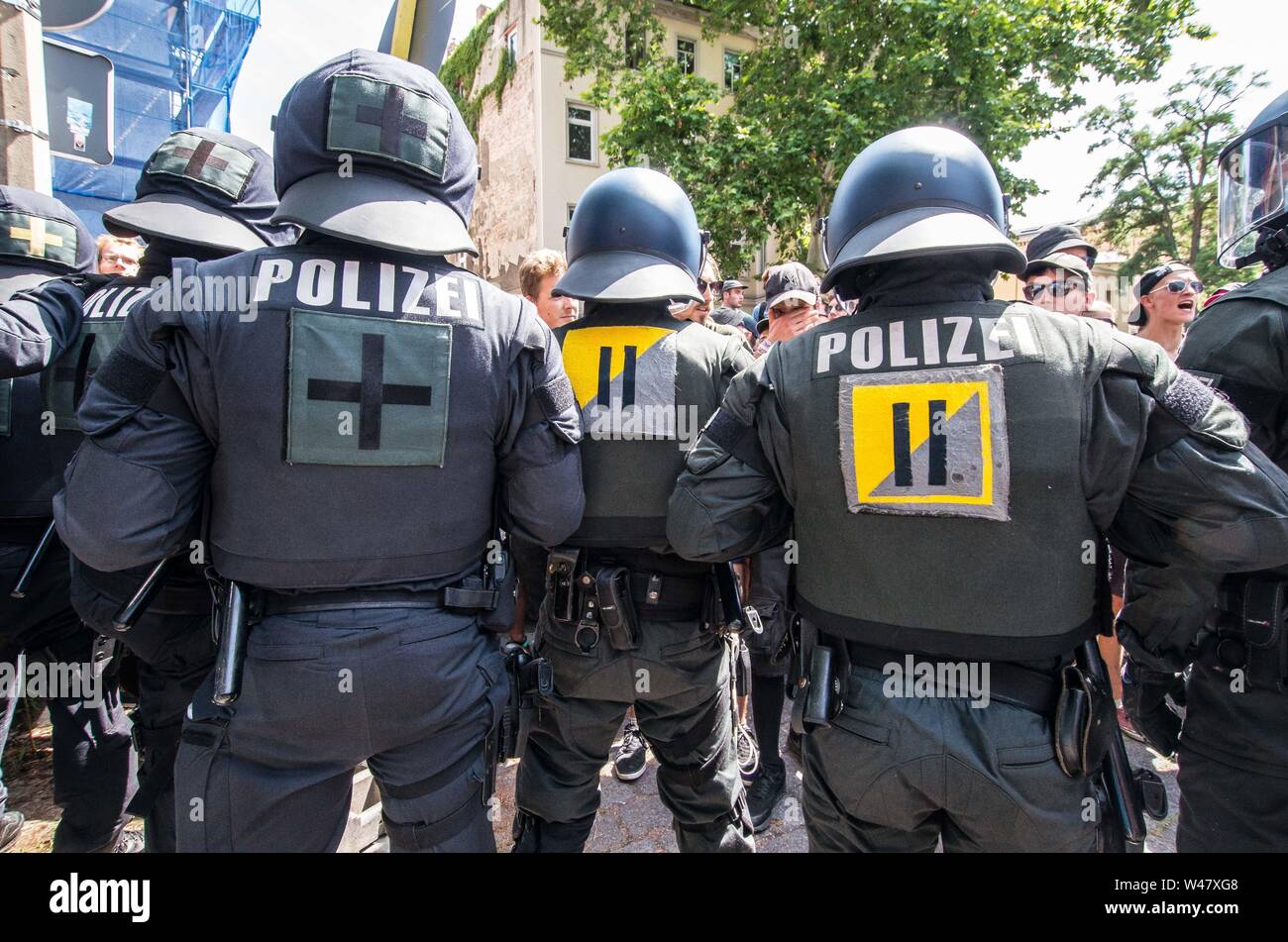 Halle Saale, Sachsen Anhalt, Germany. 20th July, 2019. Amid protests ...