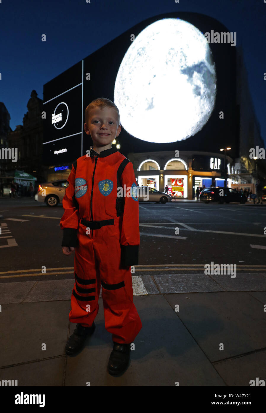 Archie Crowson, 5, from Stamford, Lincolnshire, stands in front of ...