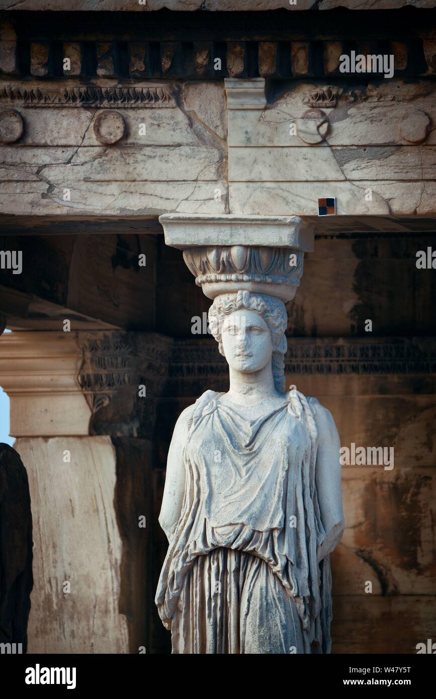 The Porch of the Caryatids of Erechtheion Temple in Acropolis in Athens ...