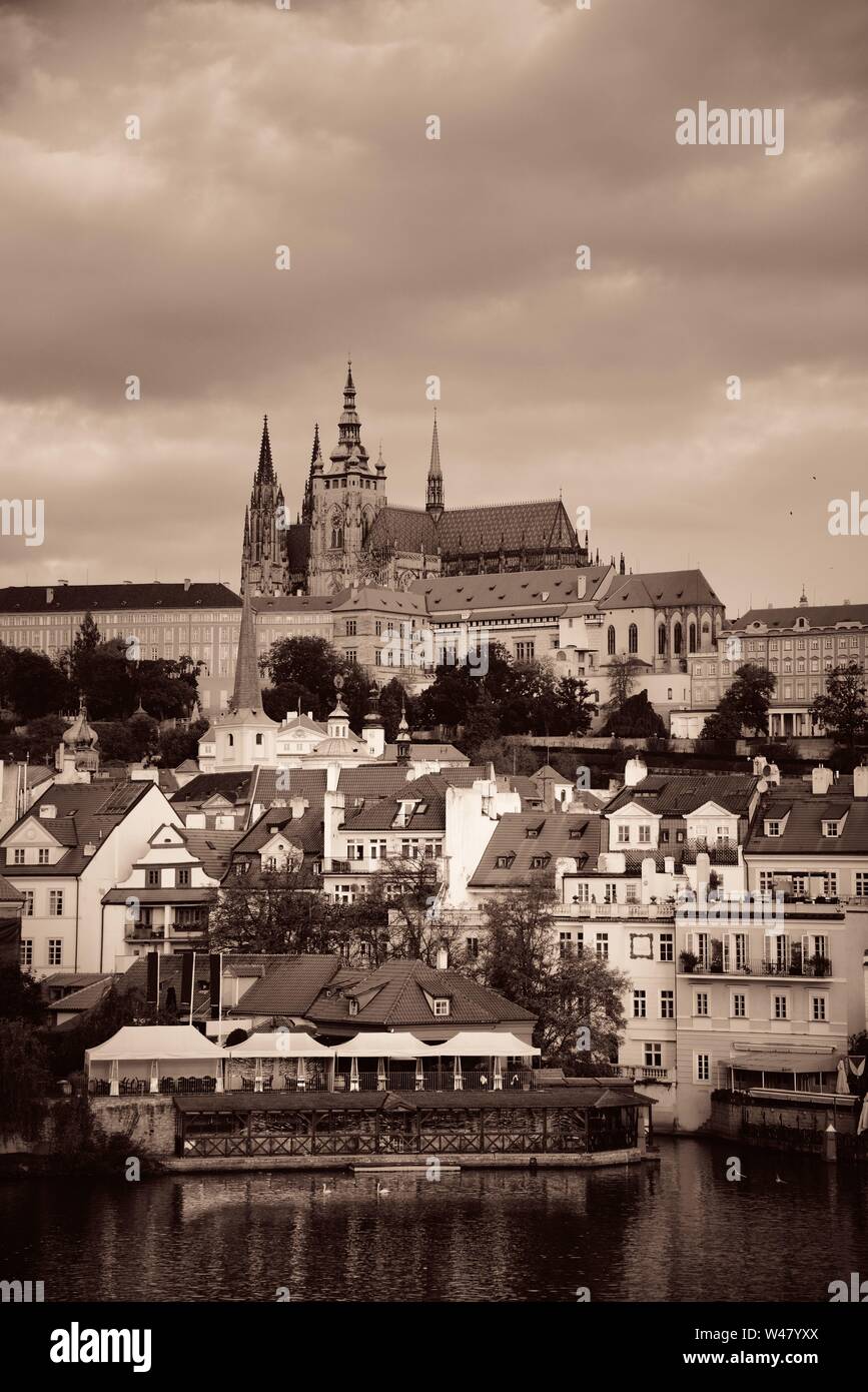 Prague city view with historical buildings in Czech Republic Stock ...