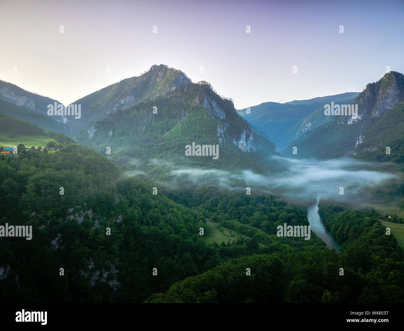 Montenegro, Sinjajevina, Tara Valley at morning time Stock Photo - Alamy