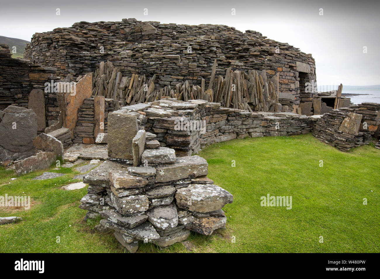 Midhowe Broch on the Westness heritage trail on Rousay, Orkney ...