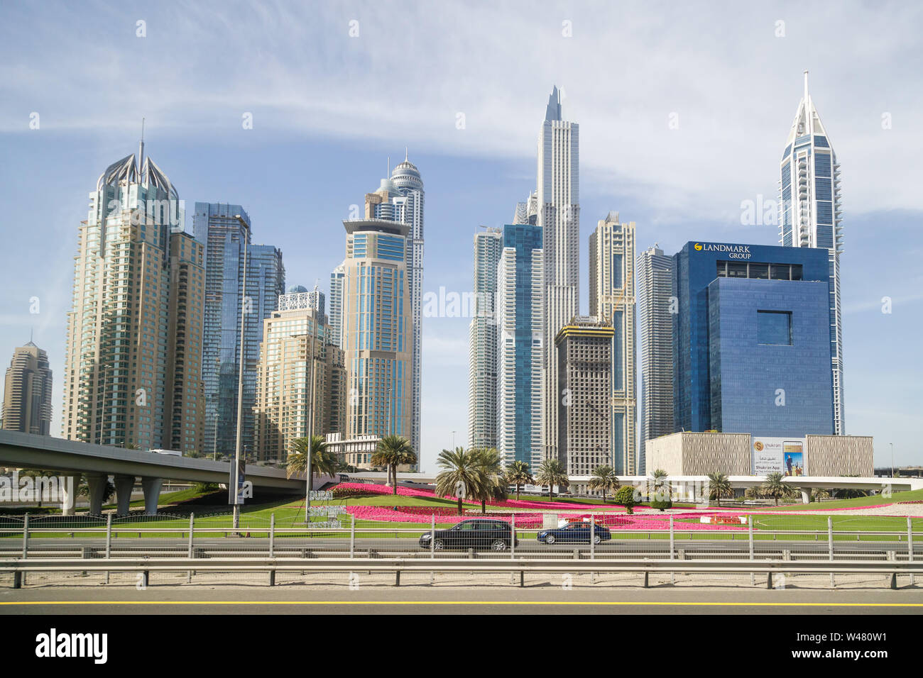 DUBAI, UAE, JANUARY 13, 2019: Beautiful modern high-rise buildings ...