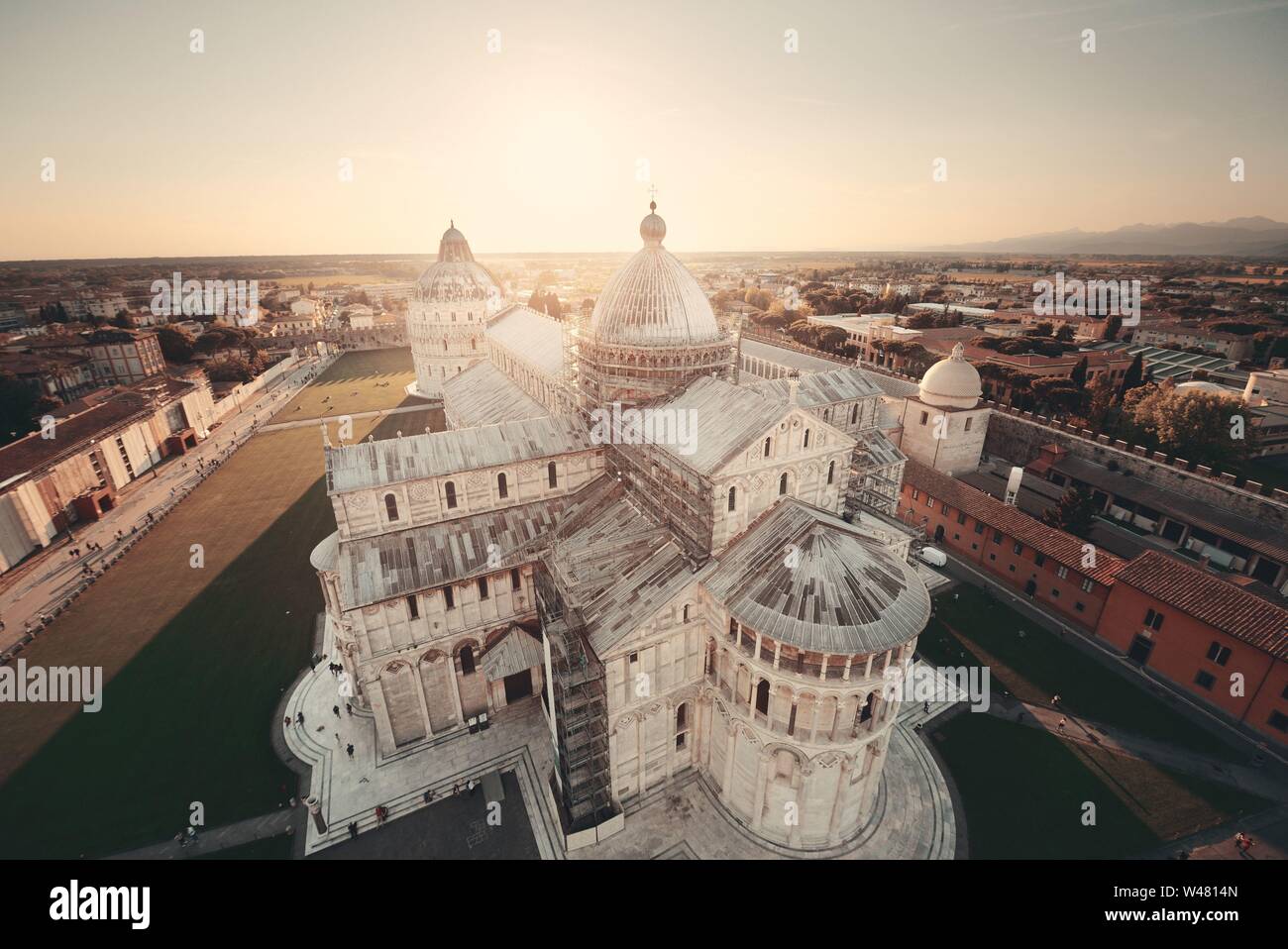 Pisa leaning tower at sunset hi-res stock photography and images - Alamy