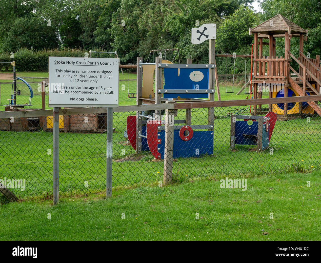 Stoke Holy Cross village playground Stock Photo - Alamy