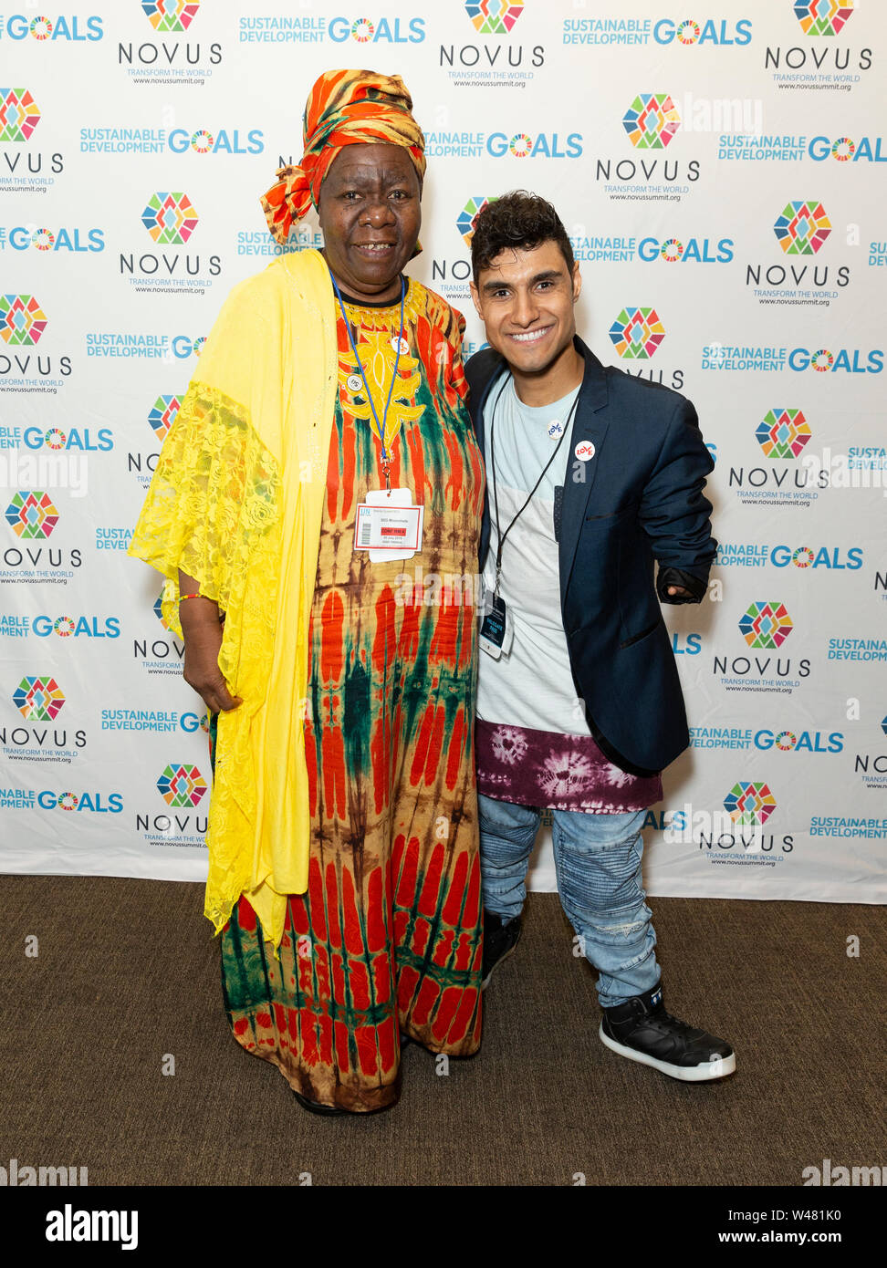 New York, NY - July 20, 2019: Blakely Queen and singer Emmanuel Kelly ...