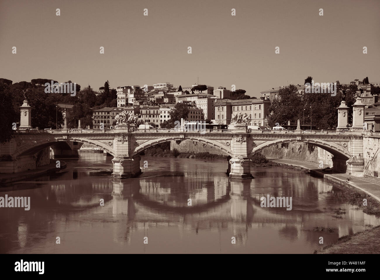 River Tiber and Rome ancient architecture, Italy Stock Photo - Alamy