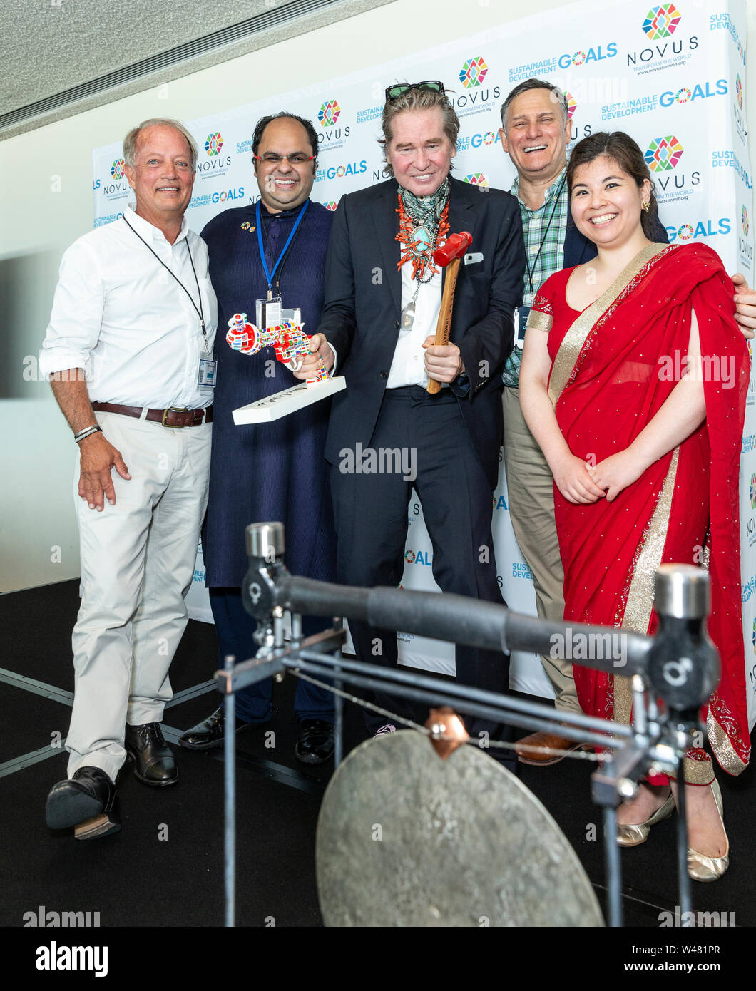 New York, NY - July 20, 2019: Jan Hellman, Kunal Sood, Val Kilmer ...