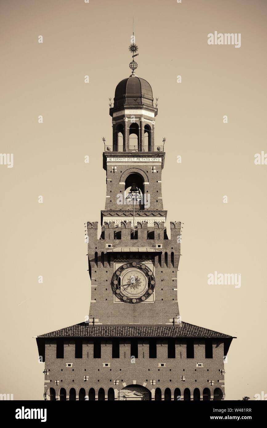 The bell tower of Sforza Castle in Milan, Italy Stock Photo - Alamy