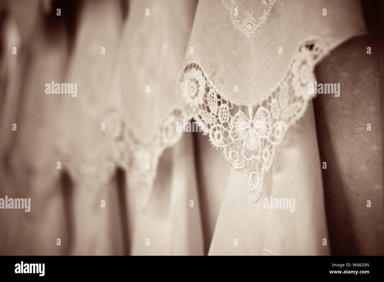 Burano lace closeup in store, Venice, Italy Stock Photo - Alamy