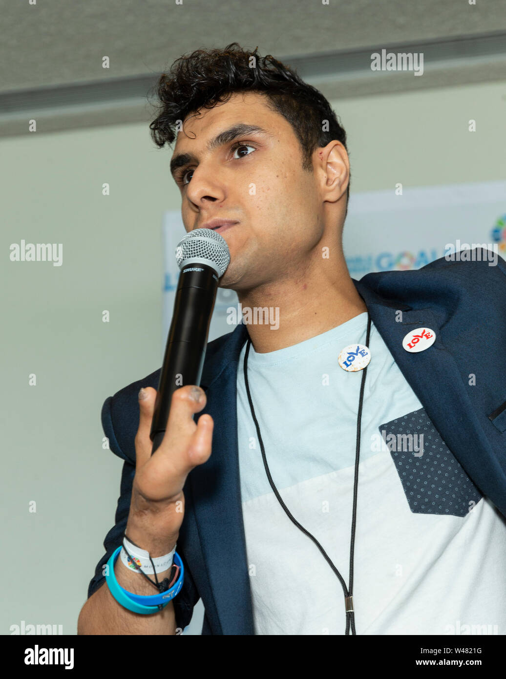 New York, NY - July 20, 2019: Singer Emmanuel Kelly performs during ...