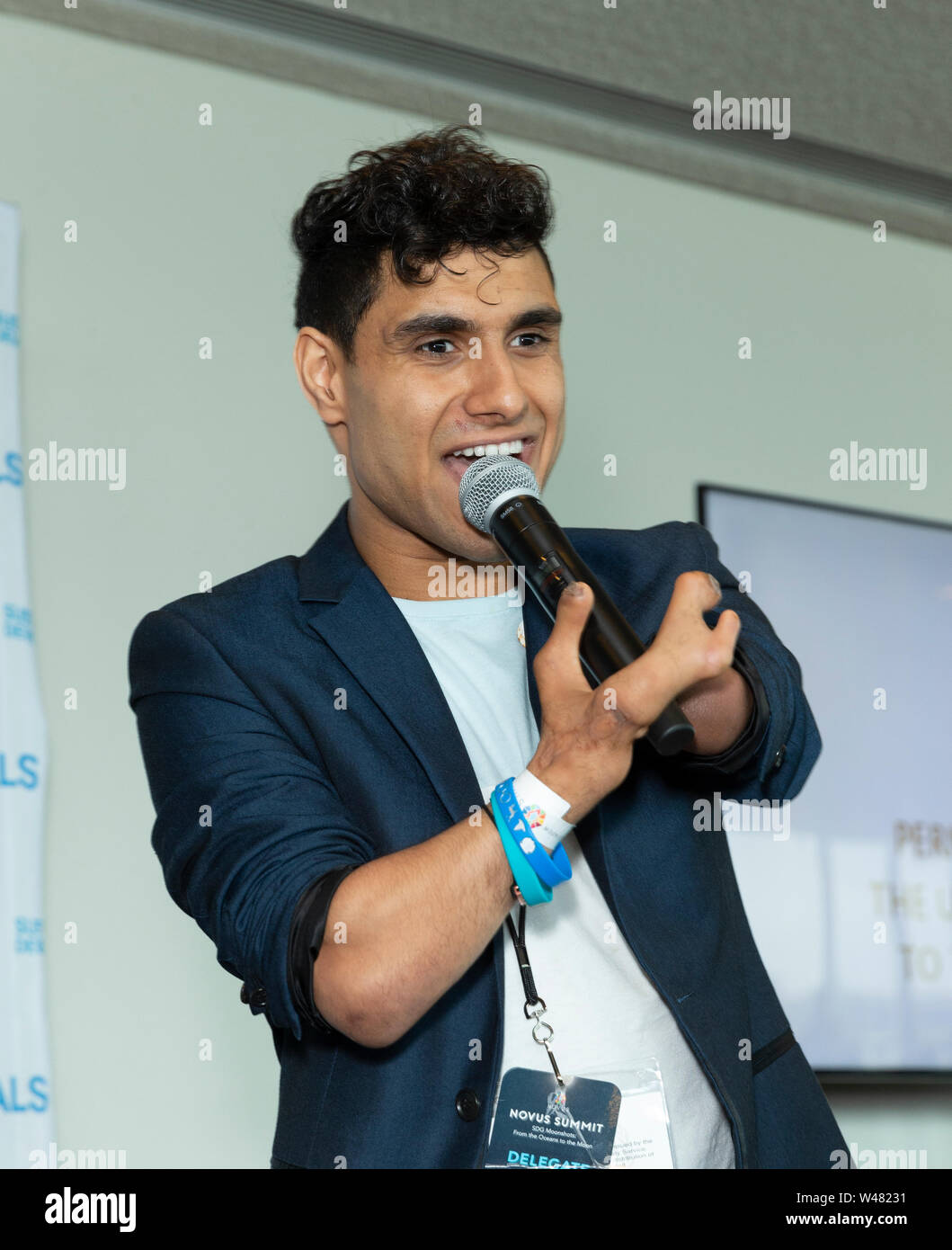 New York, NY - July 20, 2019: Singer Emmanuel Kelly performs during ...