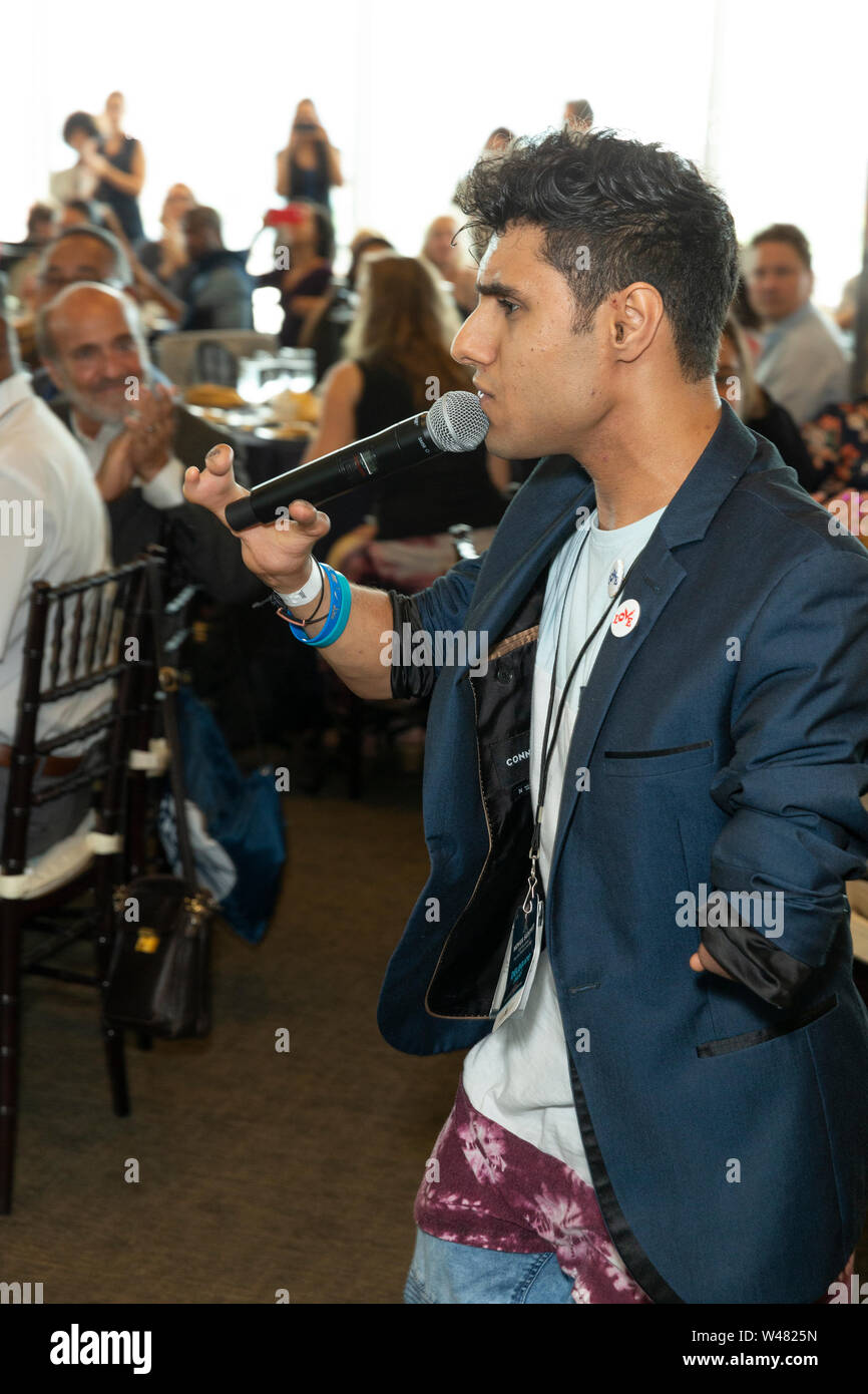 New York, NY - July 20, 2019: Singer Emmanuel Kelly performs during ...