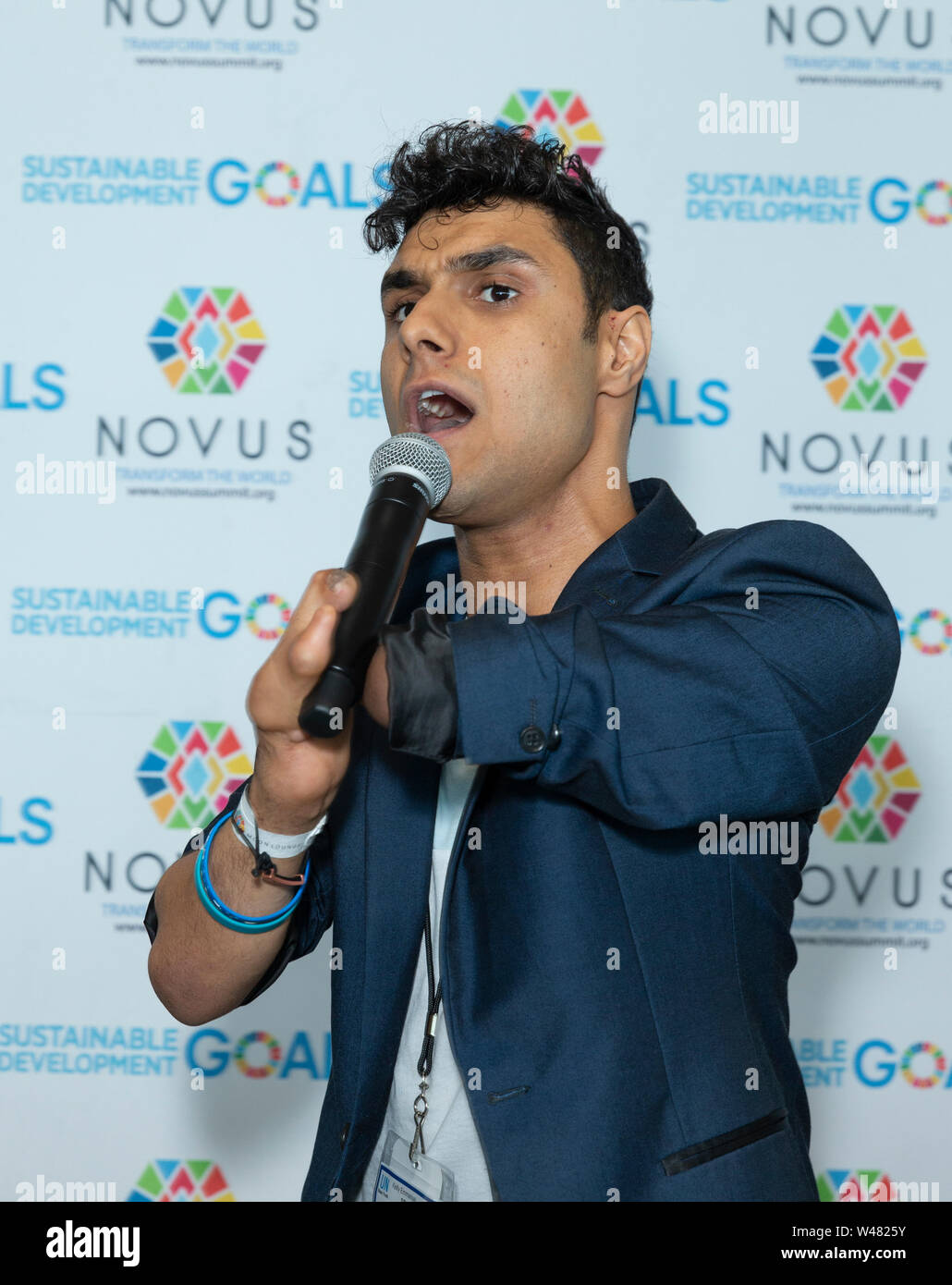 New York, NY - July 20, 2019: Singer Emmanuel Kelly performs during ...