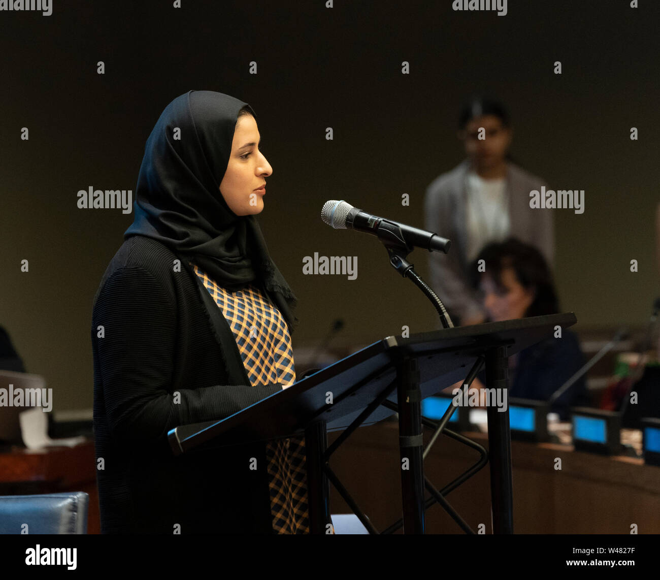 New York, NY - July 20, 2019: Her Excellency Sarah bint Yousif Al Amiri ...