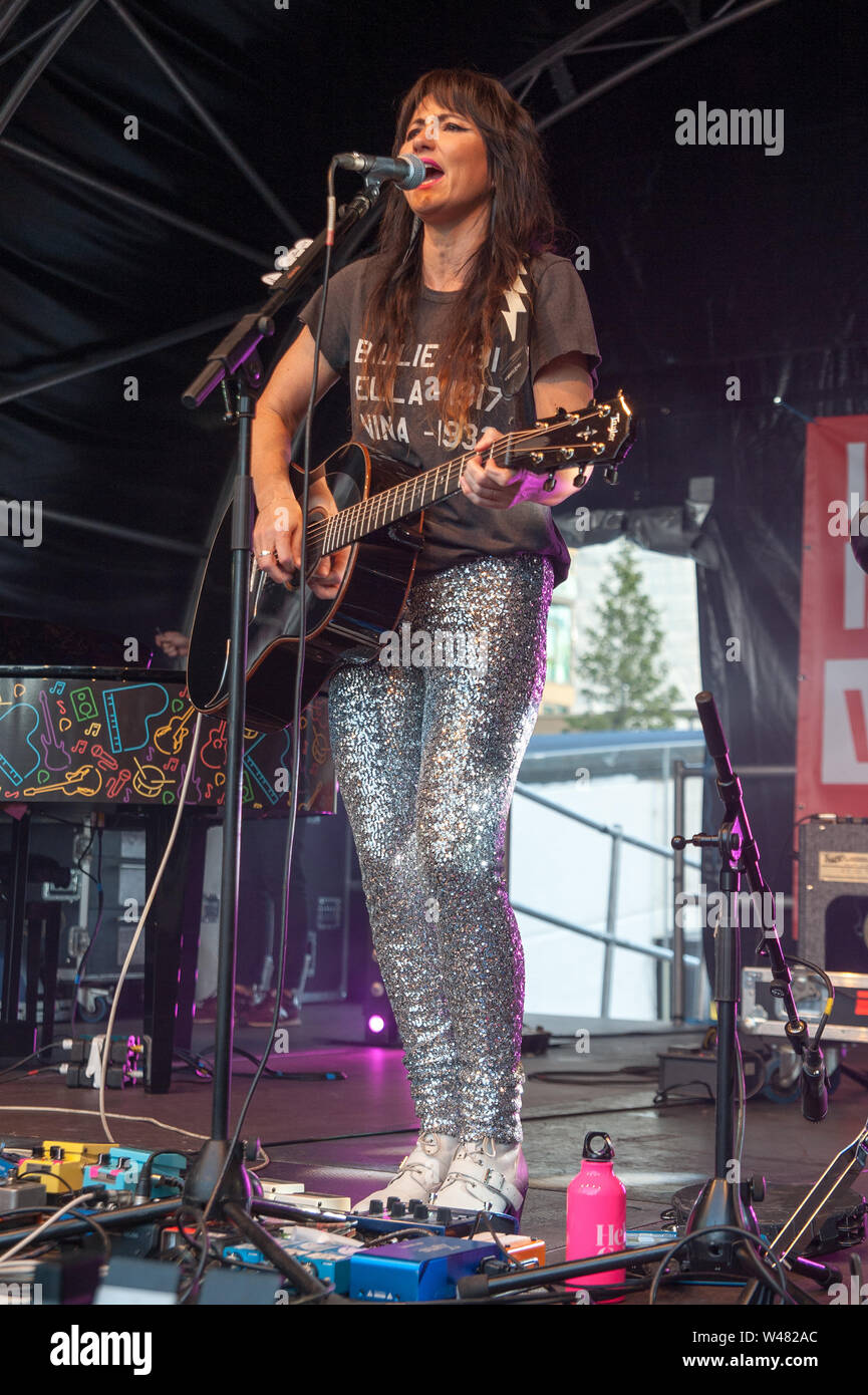Scottish singer KT Tunstall performs during International Busking Day ...