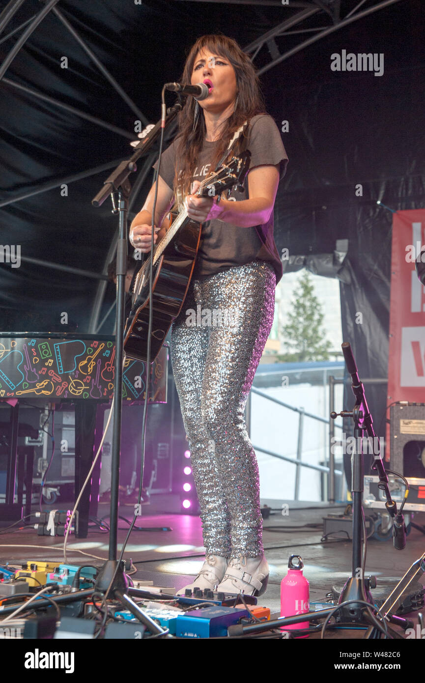 Scottish singer KT Tunstall performs during International Busking Day ...