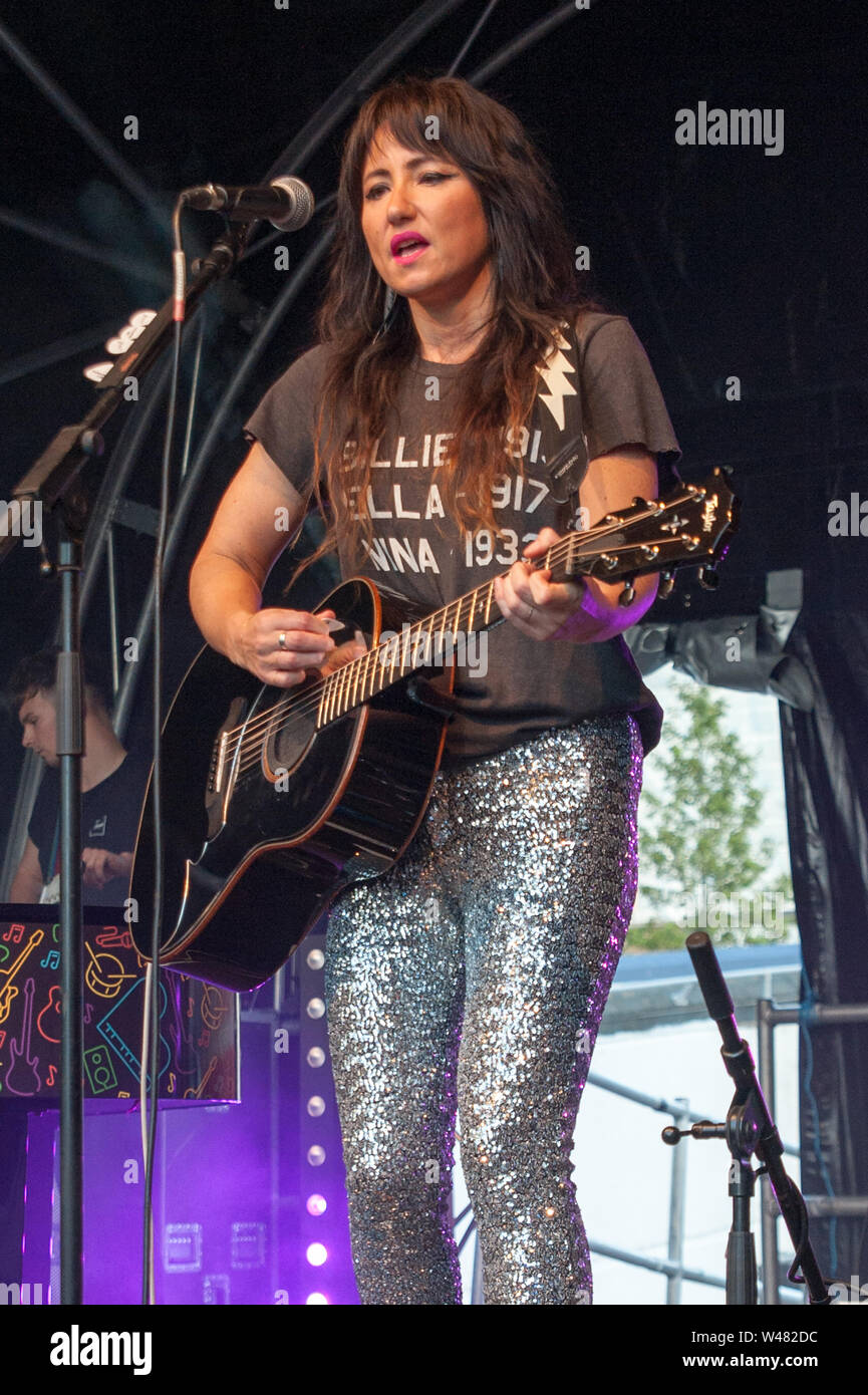 Scottish singer KT Tunstall performs during International Busking Day ...