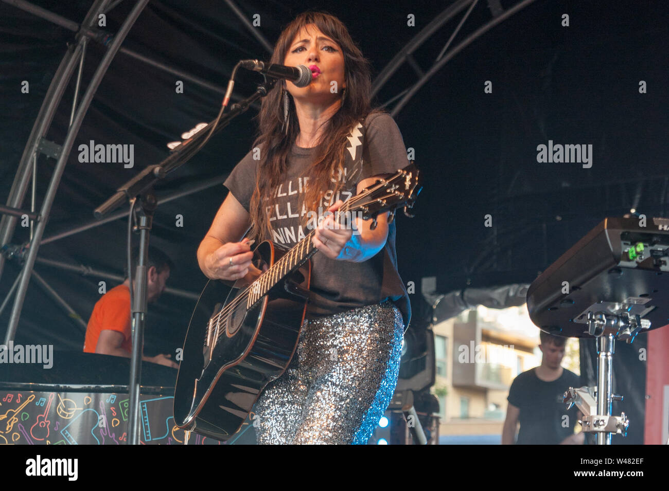 Scottish singer KT Tunstall performs during International Busking Day ...