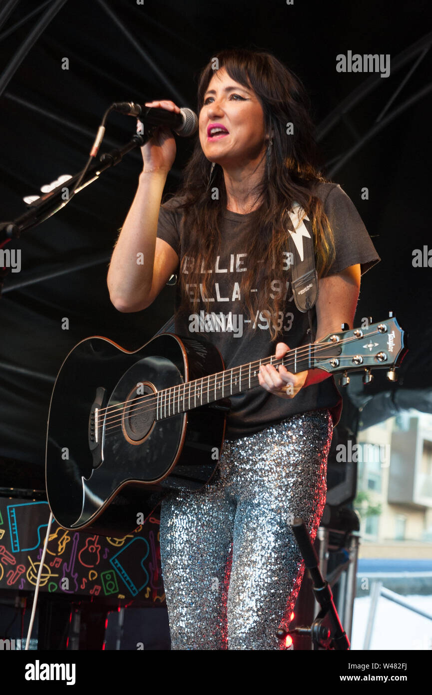 Scottish singer KT Tunstall performs during International Busking Day ...