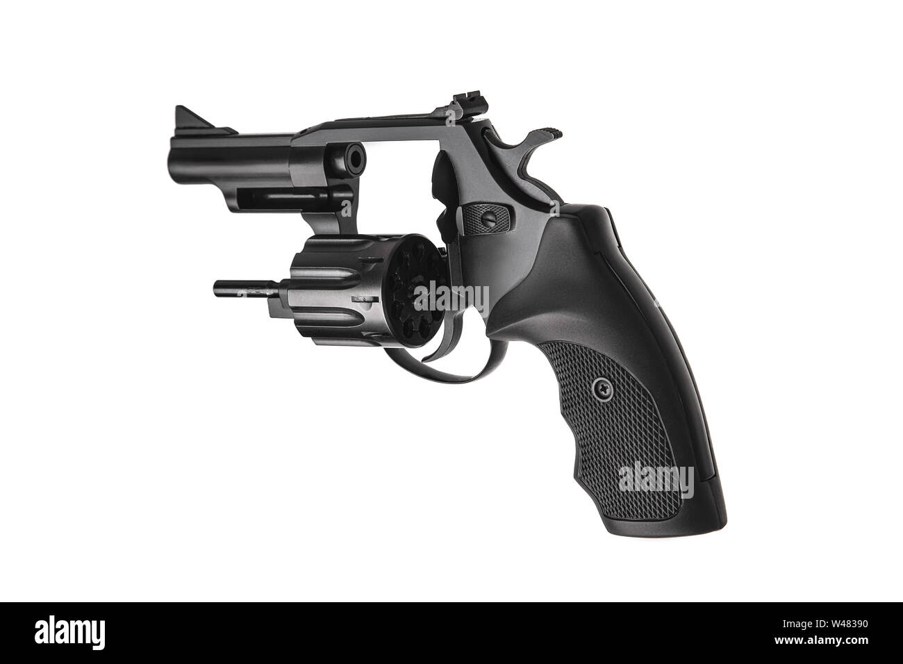 Pistol revolver isolate on white background. Black revolver gun ...