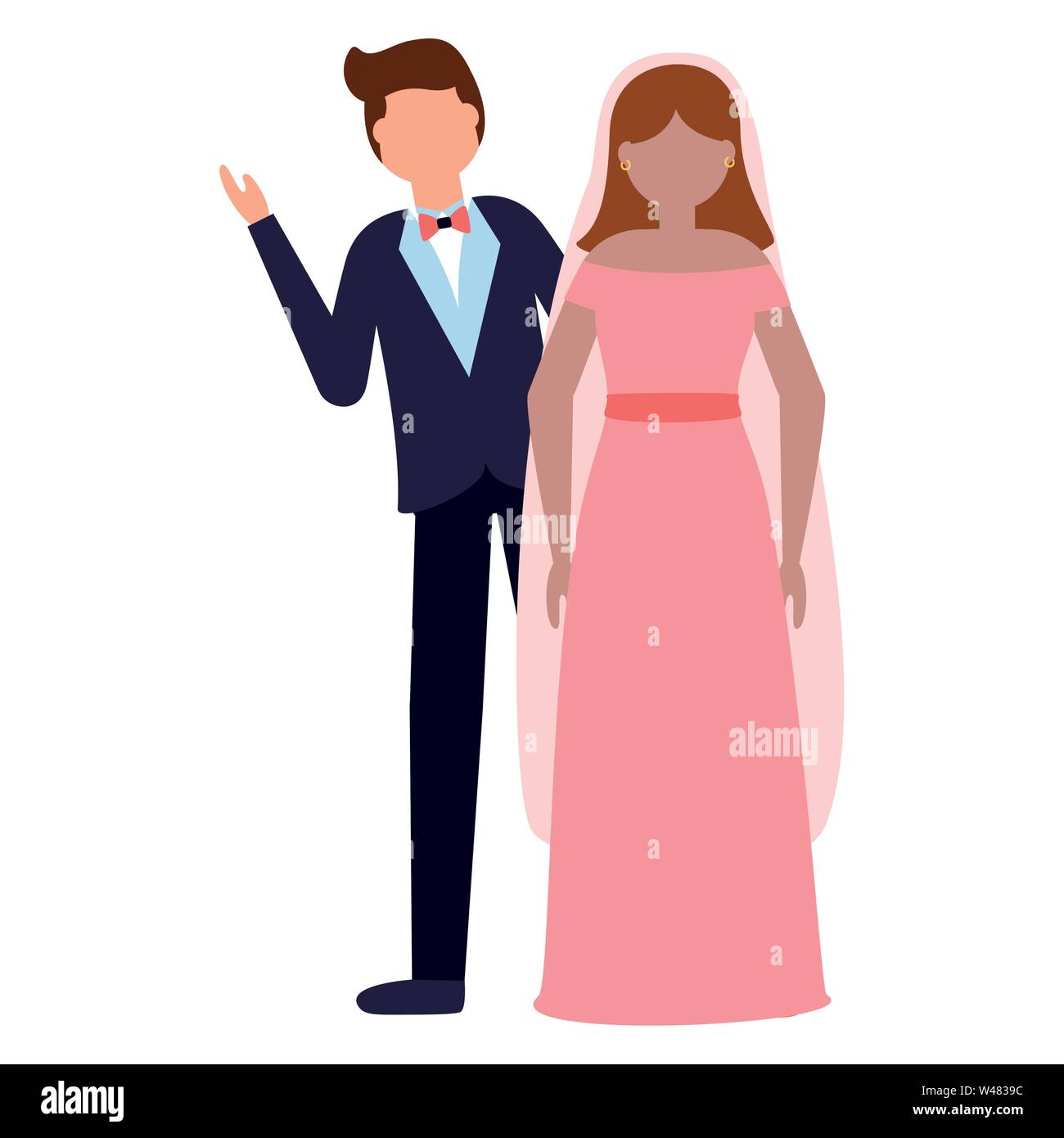 bride and groom celebrating wedding day Stock Vector Image & Art - Alamy