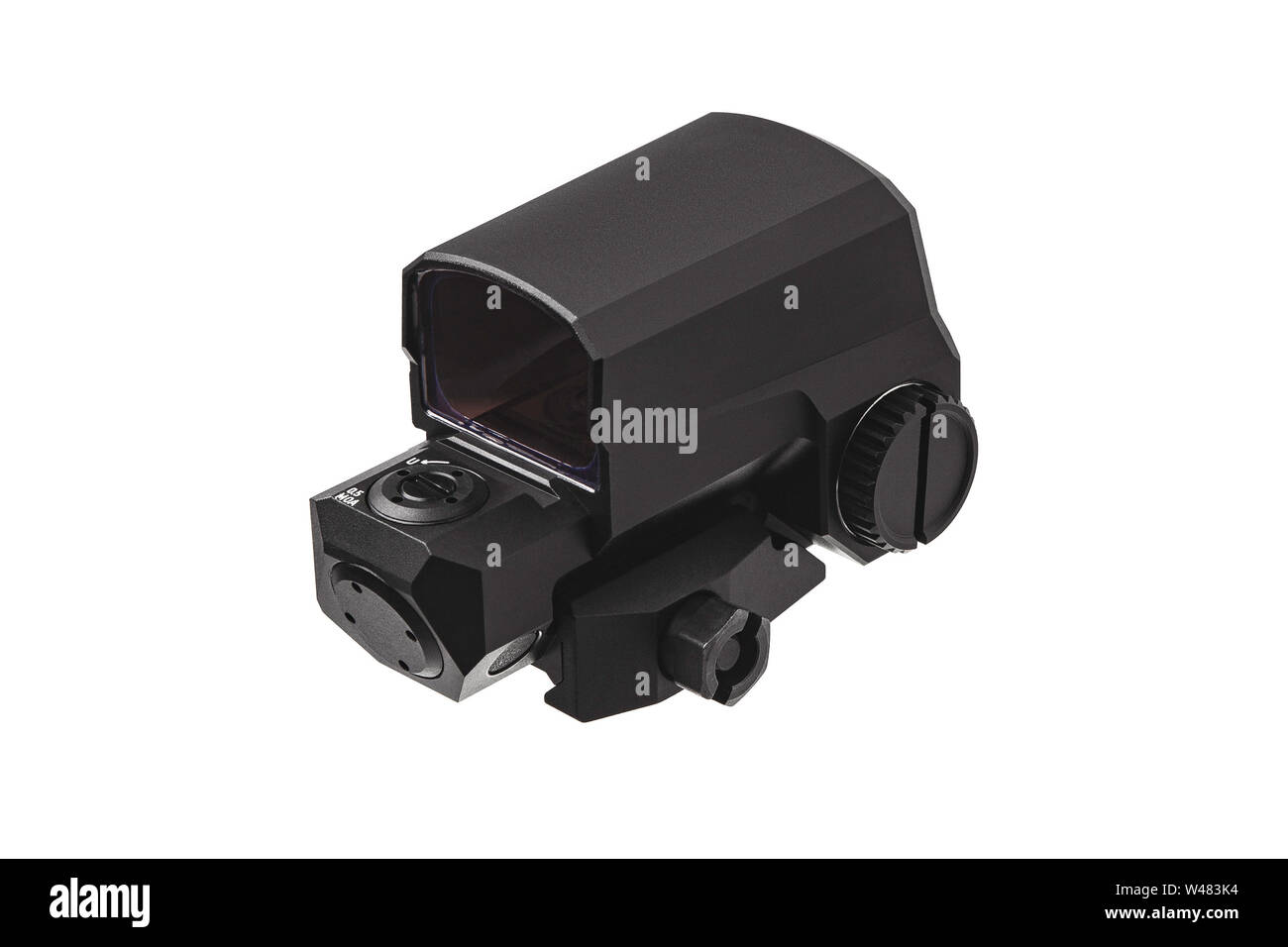 modern black collimator sight isolated on white background Stock Photo ...