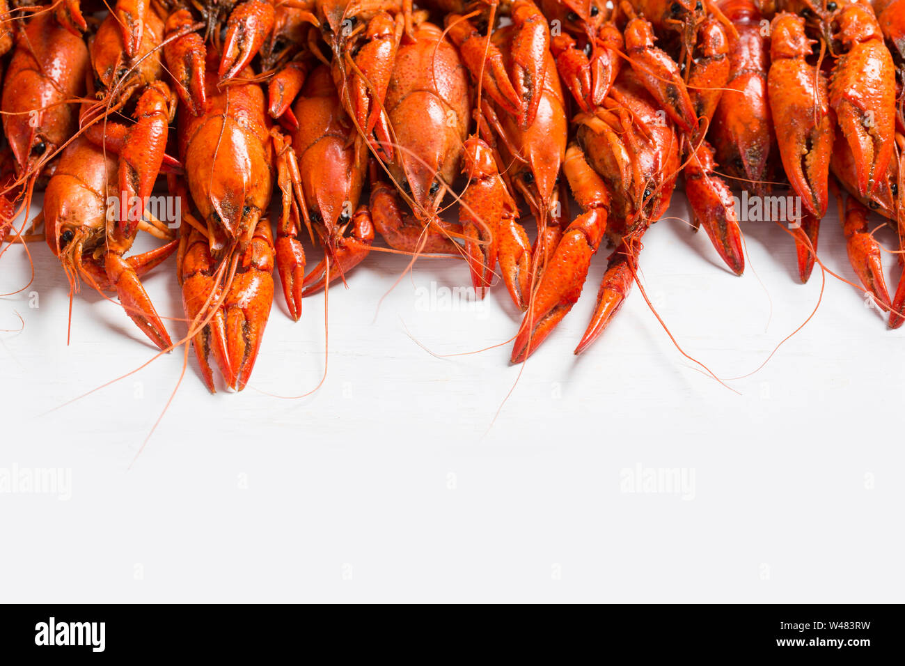 Boiled Crawfish on a White Background Stock Photo - Alamy