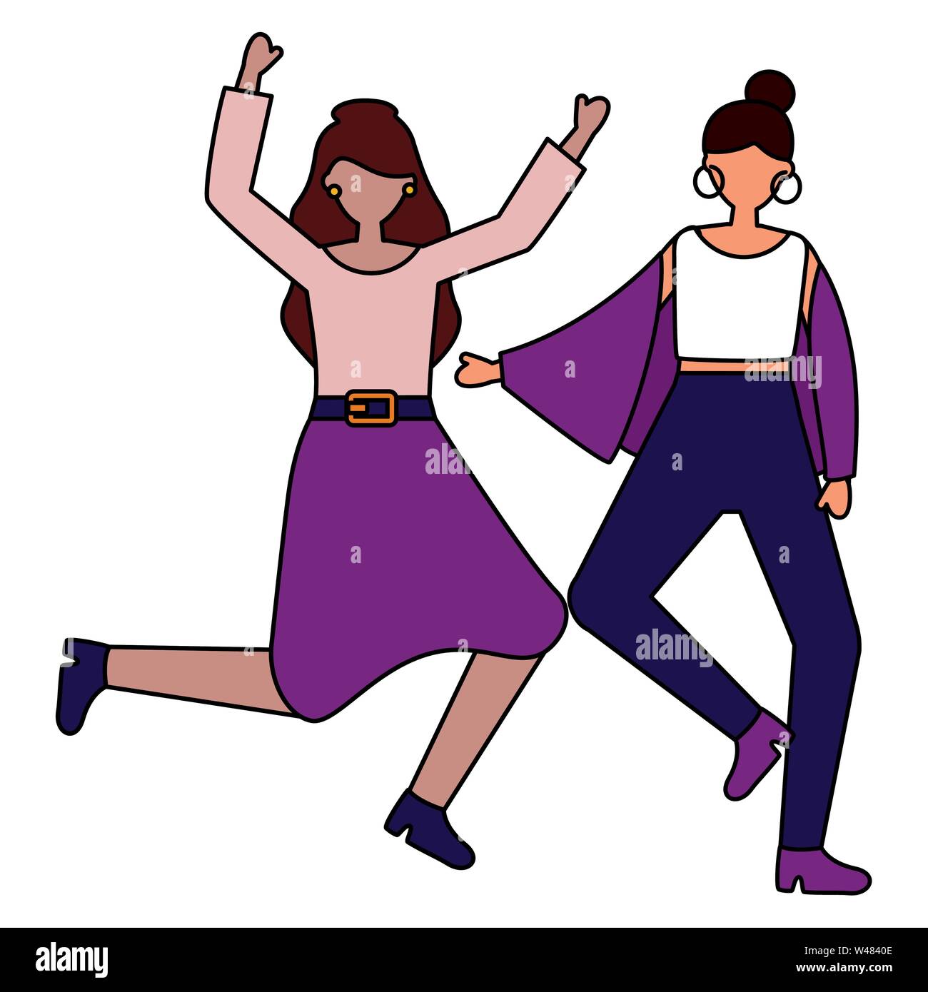 celebrating young women happy characters Stock Vector Image & Art - Alamy