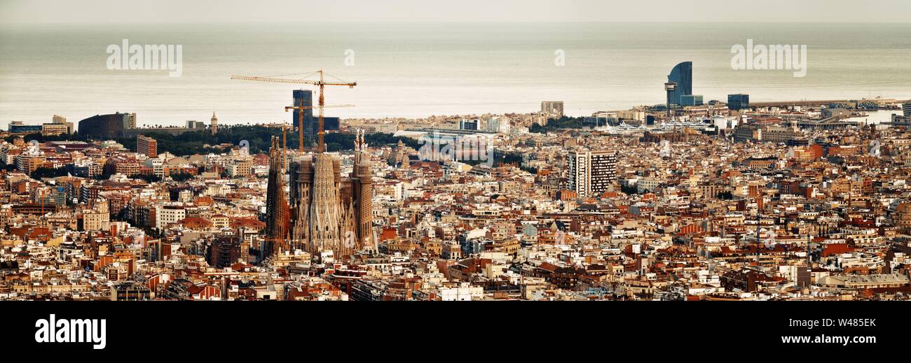Barcelona skyline view with city buildings in Spain Stock Photo - Alamy
