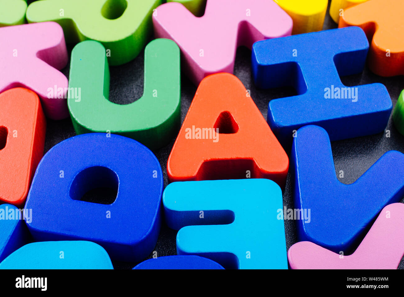 Colorful Letters of Alphabet made of wood Stock Photo - Alamy