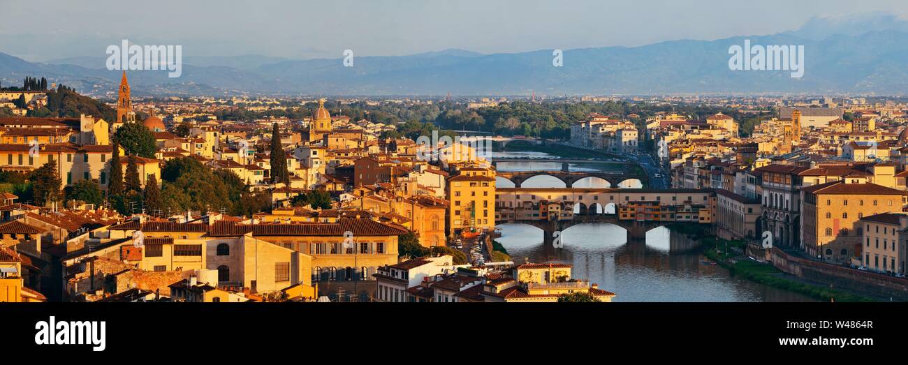 Florence skyline panorama viewed from Piazzale Michelangelo Stock Photo ...