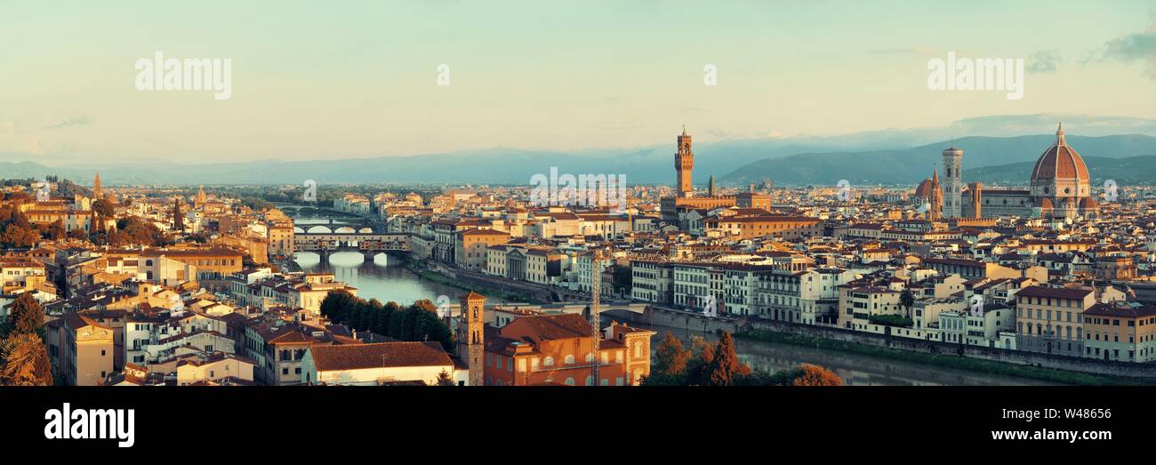 Florence skyline panorama viewed from Piazzale Michelangelo Stock Photo ...