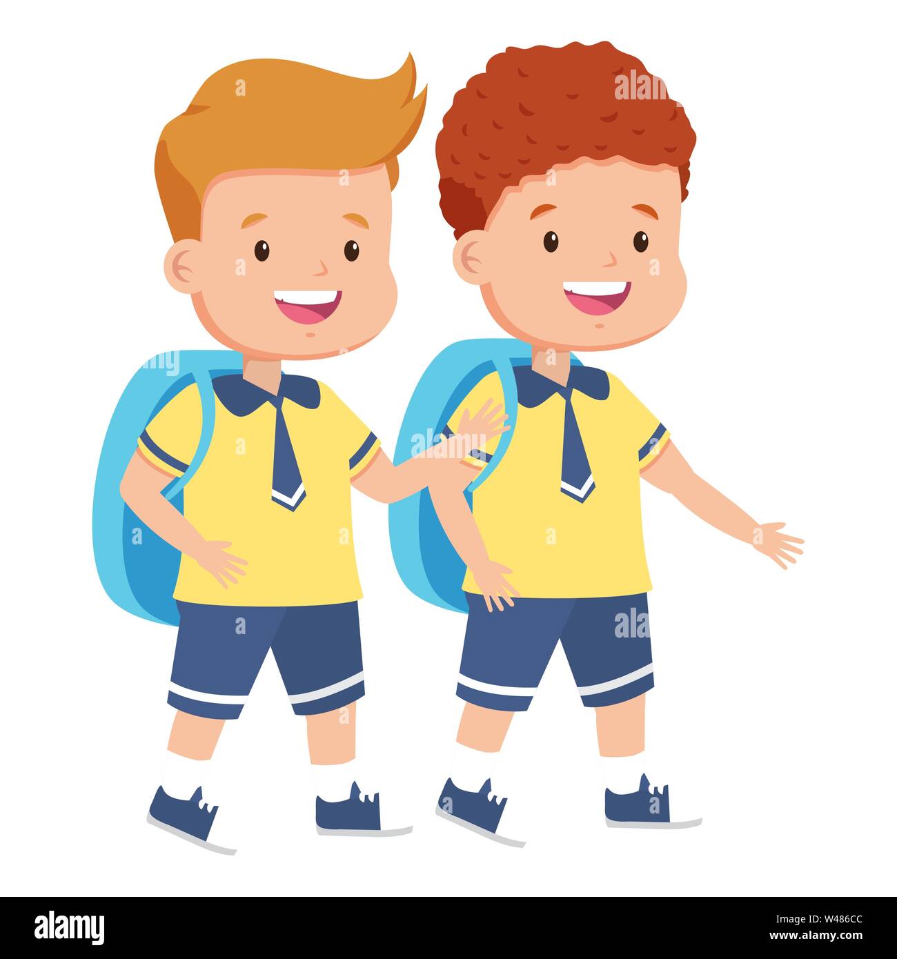 students boys with backpack back to school Stock Vector Image & Art - Alamy