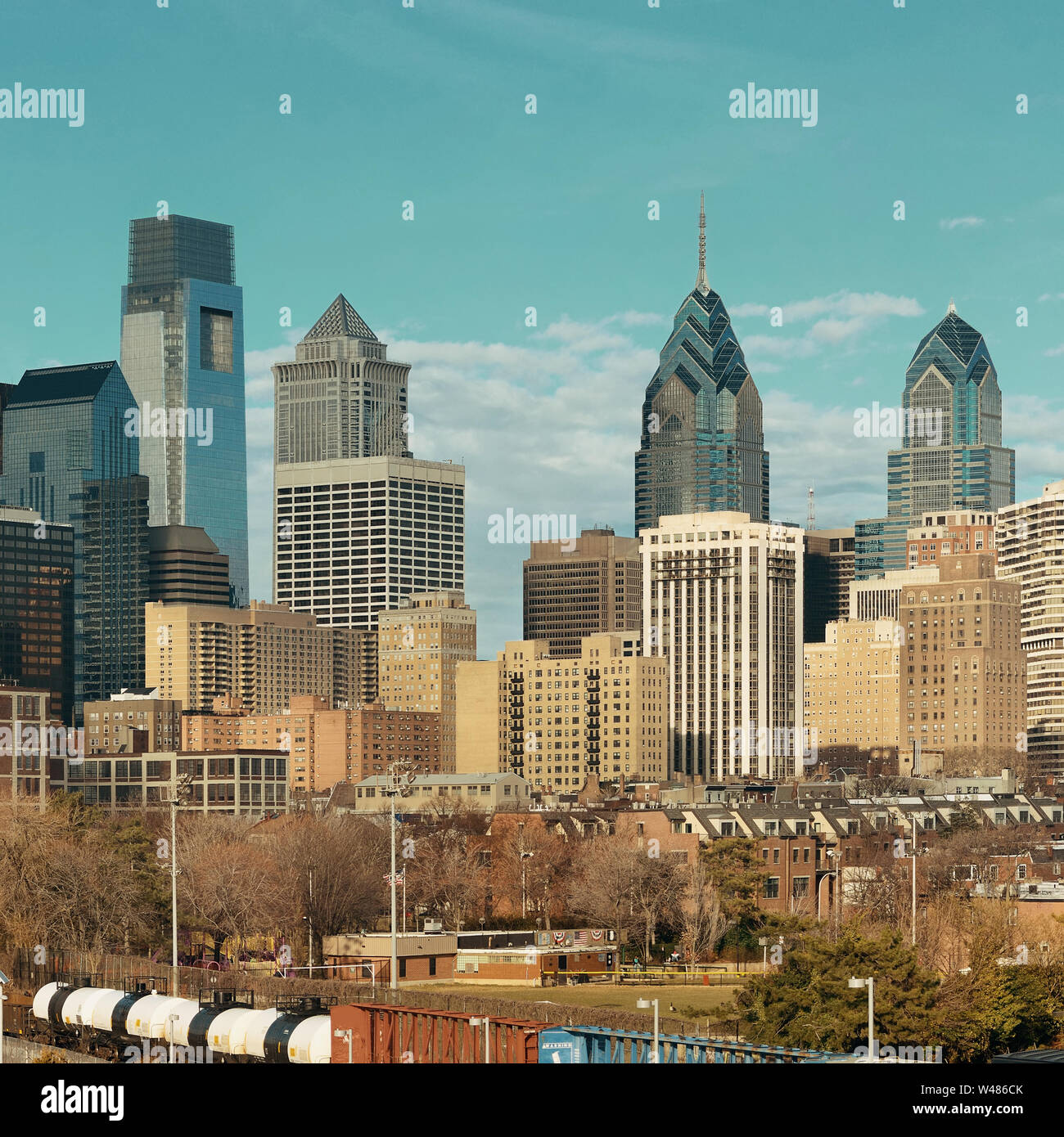 Philadelphia skyline with urban architecture Stock Photo - Alamy