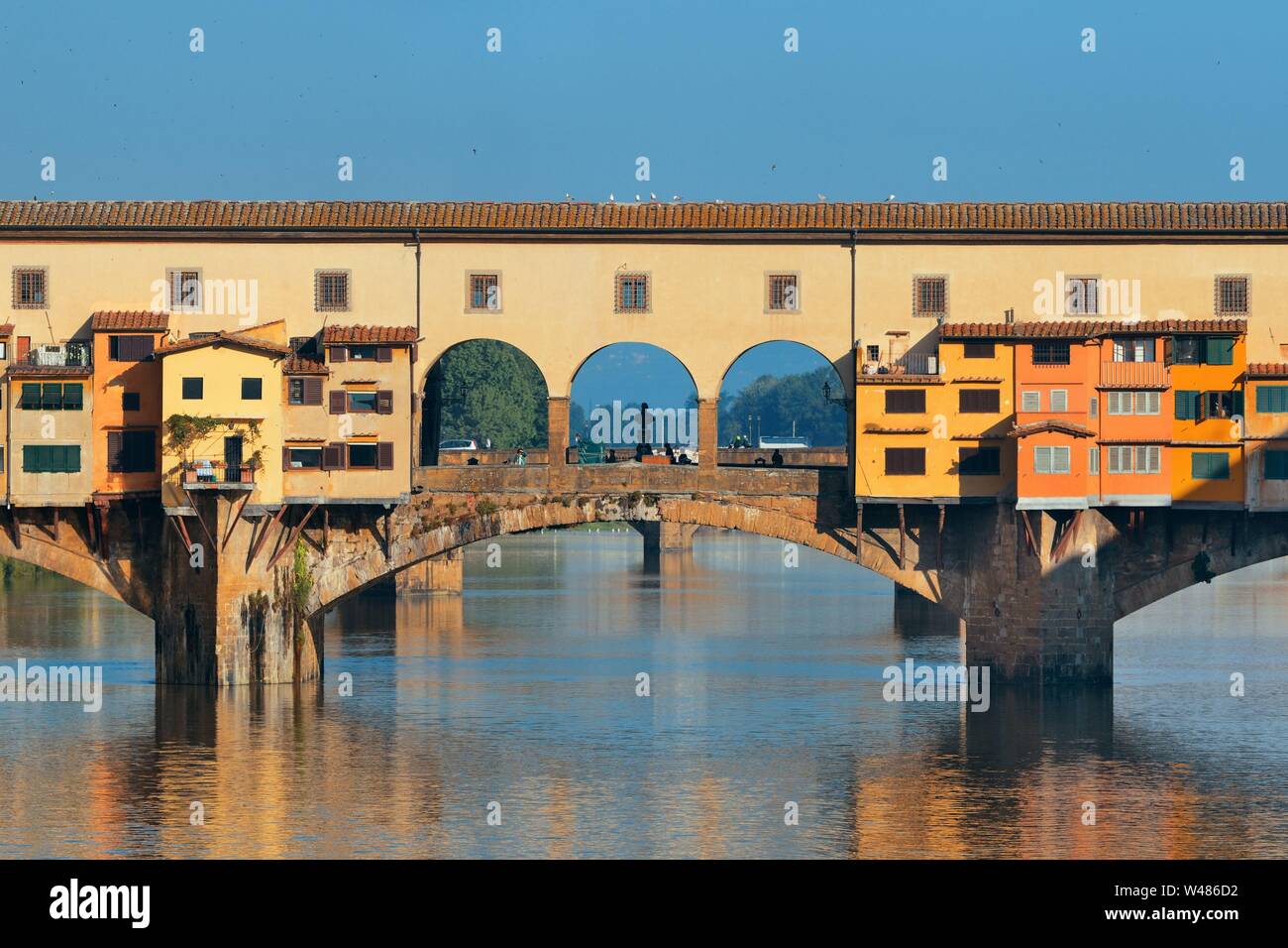 Ponte Vecchio over Arno River in Florence Italy Stock Photo - Alamy