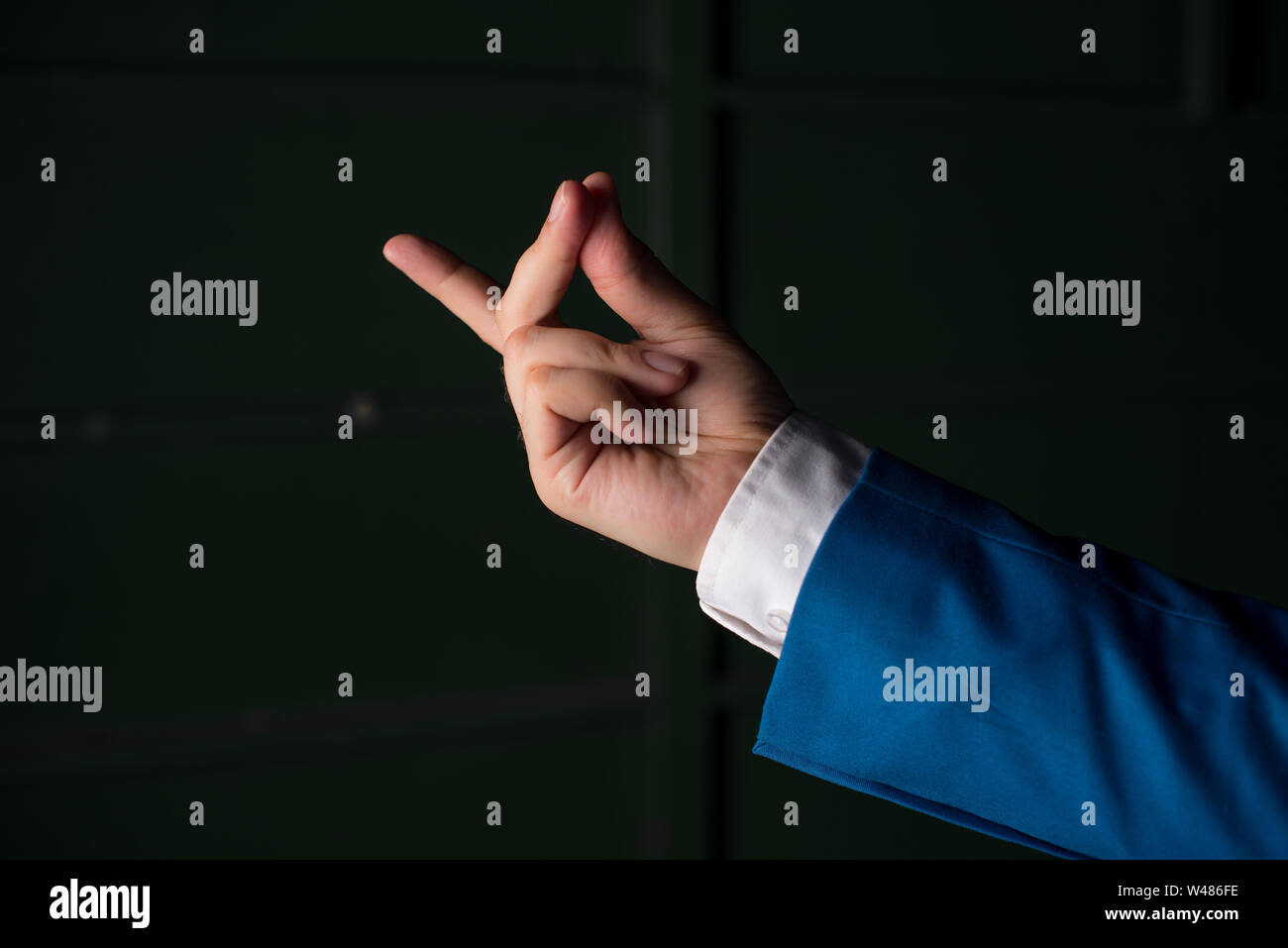Isolated hand pointing with finger into copy space. Business concept ...