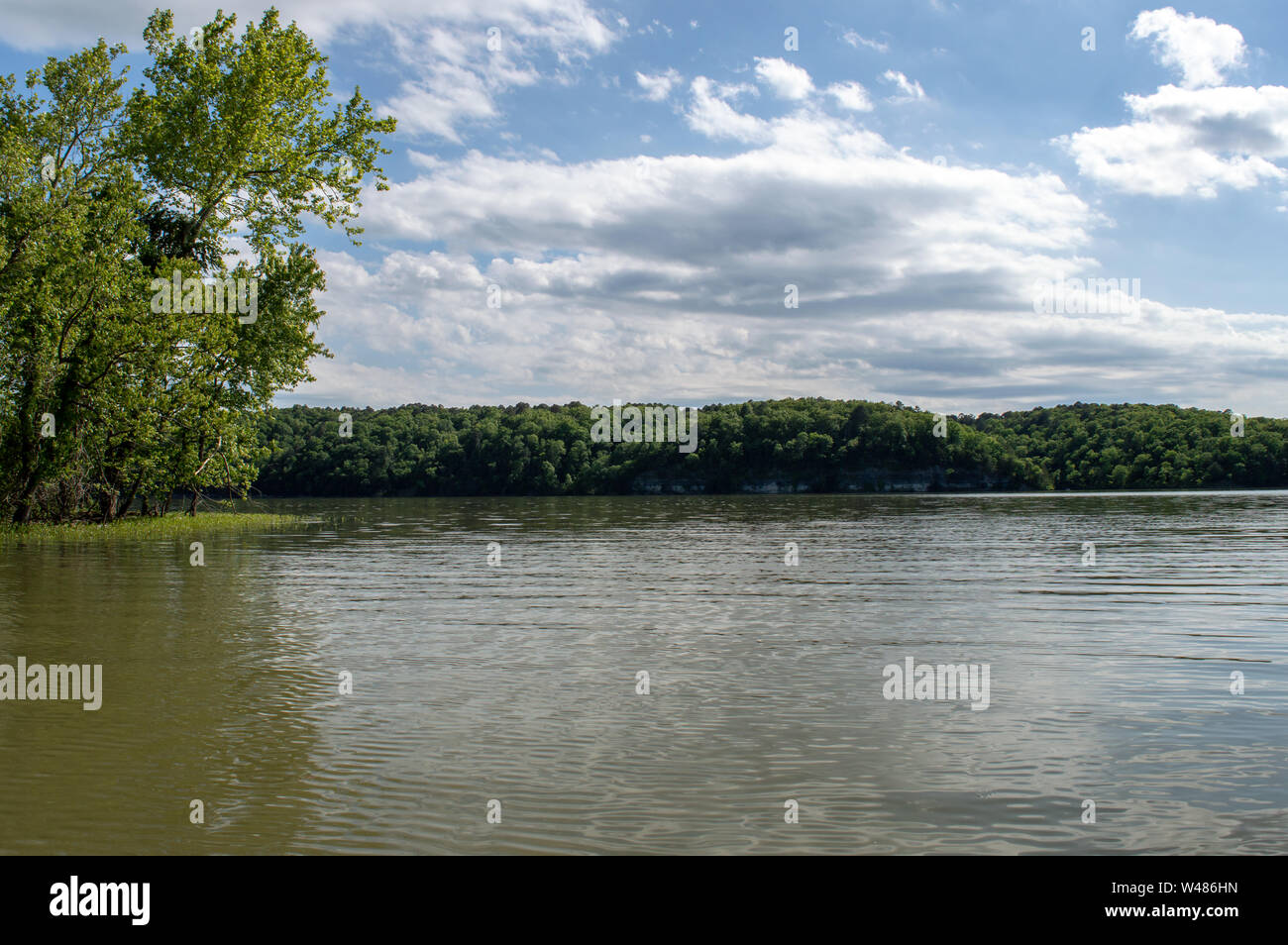 Lake Eucha in Oklahoma on a beautiful spring day. This photograph ...