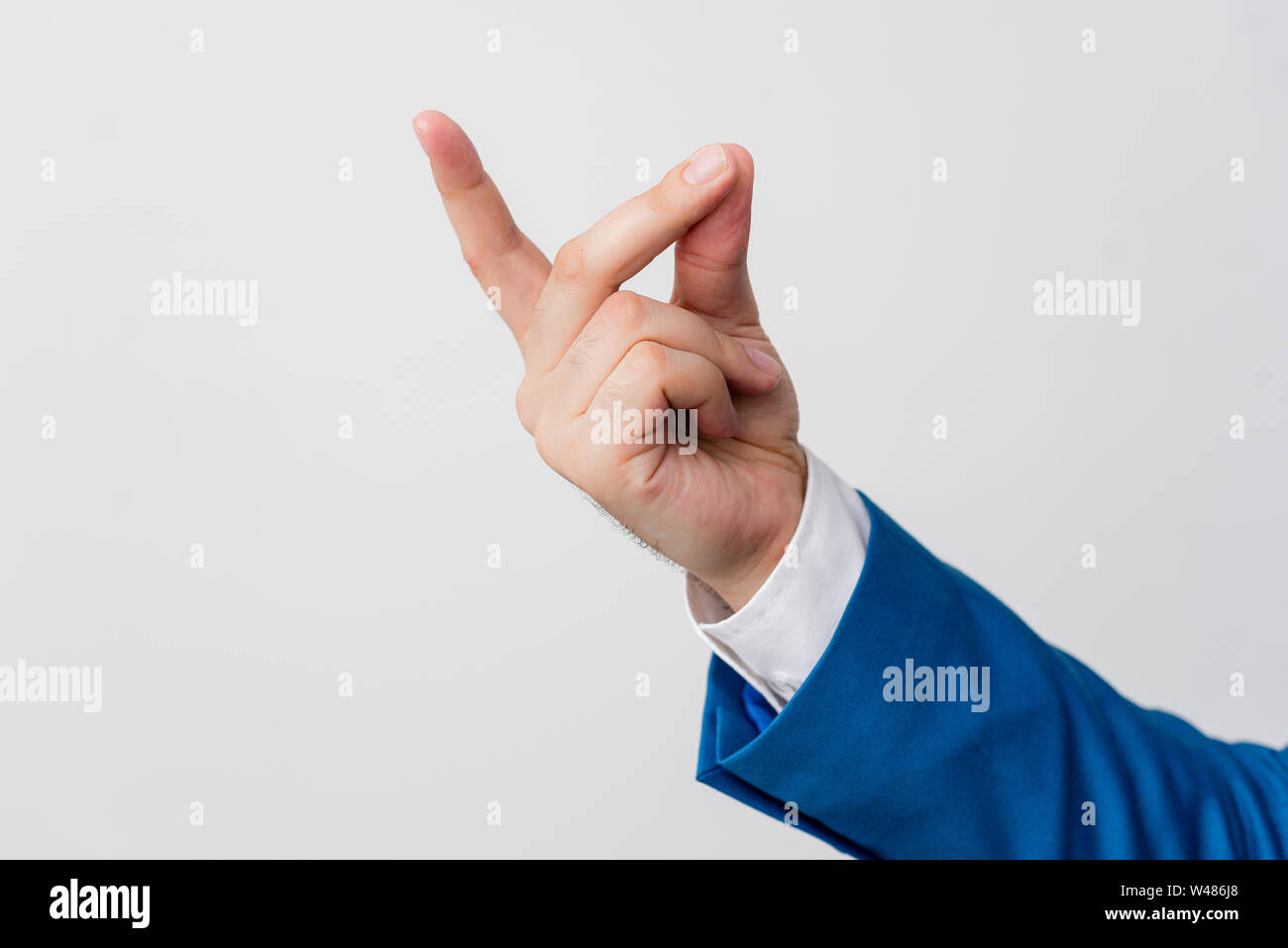 Isolated hand pointing with finger into copy space. Business concept ...