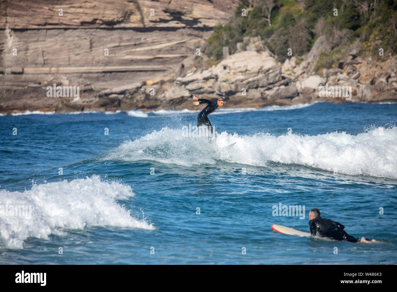 Australian surfers surfing at Avalon beaching Sydney,NSW,Australia ...